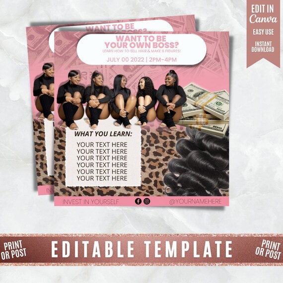Be Your Own Boss Canva Canva Template Canva Flyer Canva - Etsy
