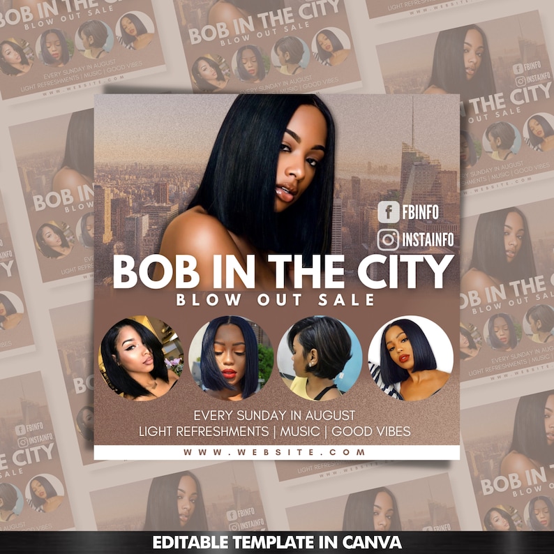 Canva Diy, Bob Flyer, Hair Dresser Flyer,hair Flyer,diy Canva,diy ...