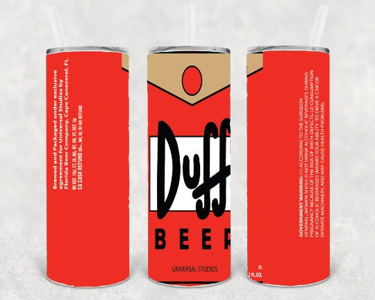 Duff Beer Inspired 20 Oz Skinny Beer Tumbler Tumbler Wrap - Etsy