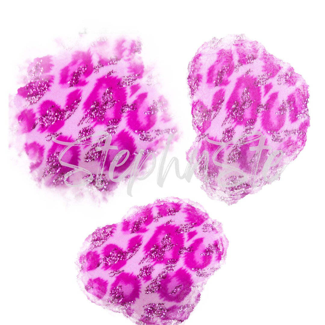 Purple Pink Distressed Leopard Patches PNG Digital File Instant ...