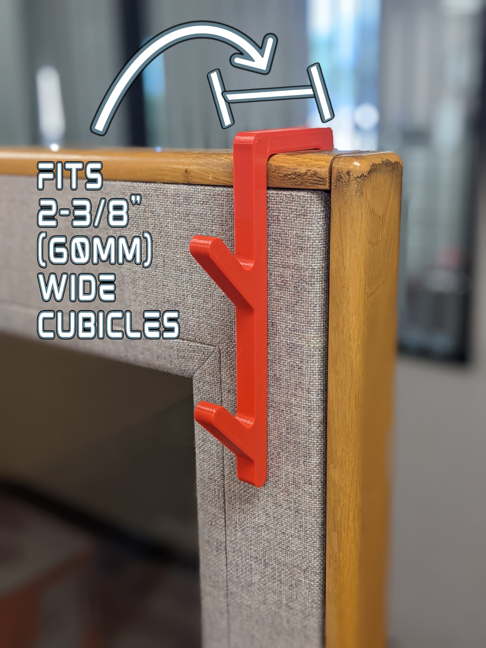 Dual Cubicle Hook, 3D Printed, Office Hook, Office & Desk Storage ...