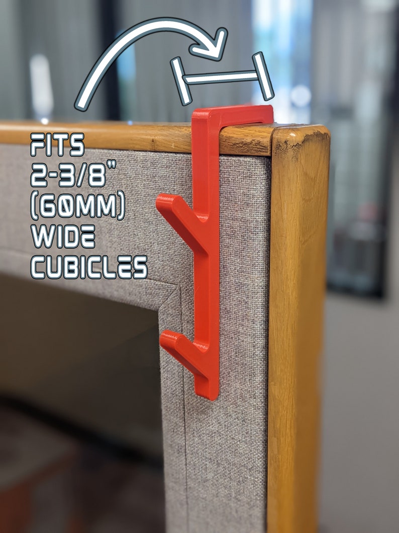 Dual Cubicle Hook, 3D Printed, Office Hook, Office & Desk Storage ...