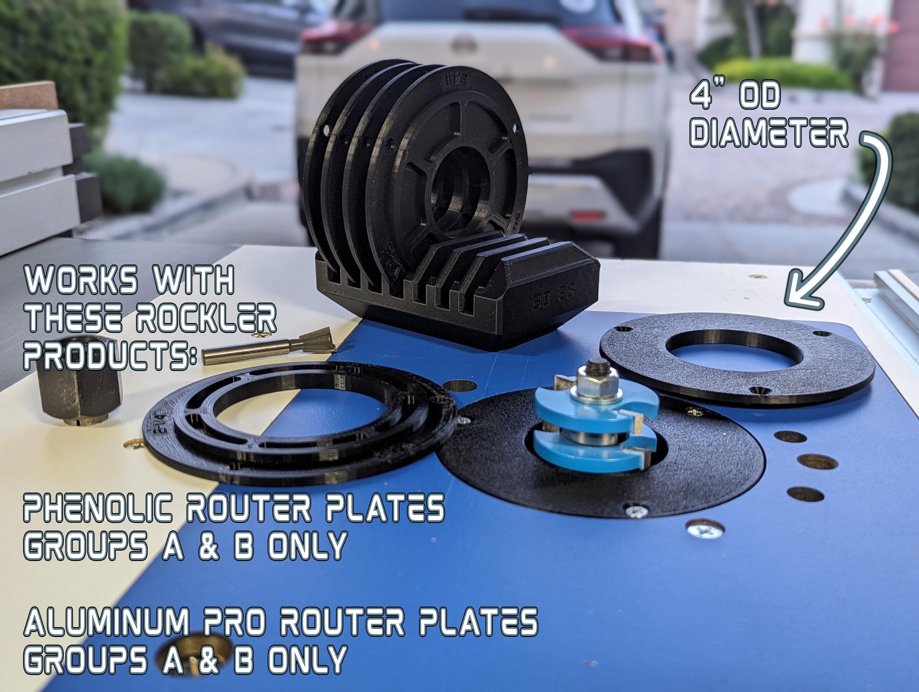 4 Dia. Rockler Router Plate Insert Ring Set With Caddy Router Table Accessory Gift Make Safer Router Table Cuts Etsy