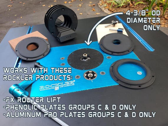 4 3 8 Dia. Rockler Router Plate lift Insert Ring Set With Caddy Router Lift Router Table Accessory Gift Make Safer Router Table Cuts Etsy