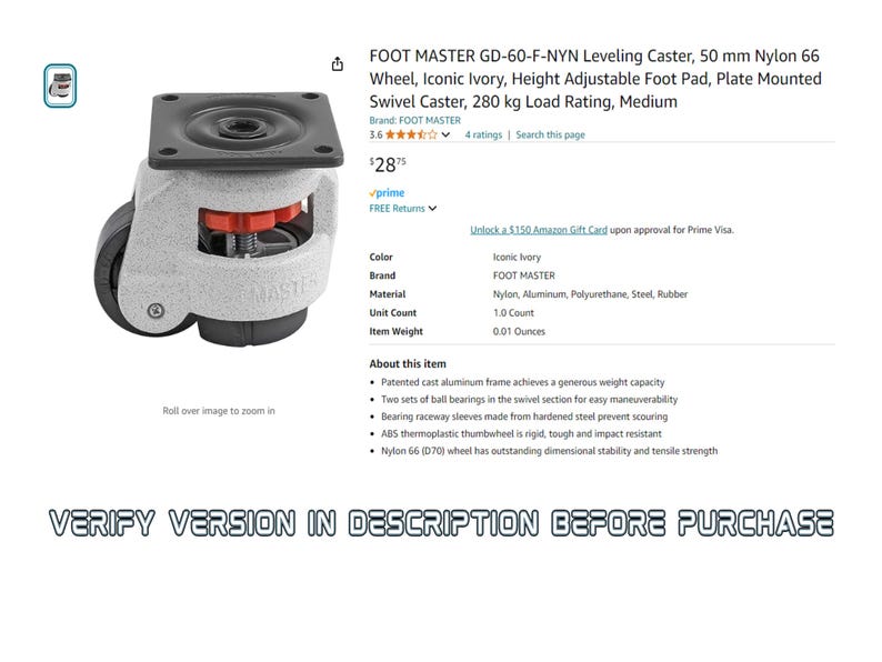 Leveling Caster Adjustable Wrench | Foot Master | Adjust Your Casters ...