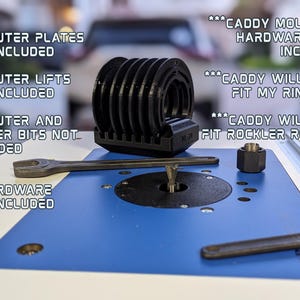 4" Dia. Rockler Router Plate Insert Ring Set With Caddy | Router Table ...