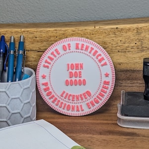 4.75" Personalized Professional Engineer Stamp Nameplate - Custom PE ...