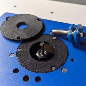 4" Dia. Rockler Router Plate Insert Ring Set With Caddy | Router Table ...