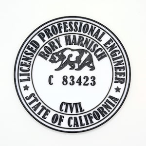 4.75" Personalized Professional Engineer Stamp Nameplate - Custom PE ...