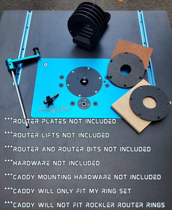 4 3 8 Dia. Rockler Router Plate lift Insert Ring Set With Caddy Router Lift Router Table Accessory Gift Make Safer Router Table Cuts Etsy