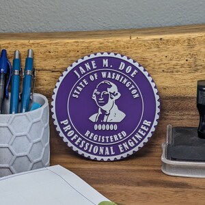 4.75" Personalized Professional Engineer Stamp Nameplate - Custom PE ...