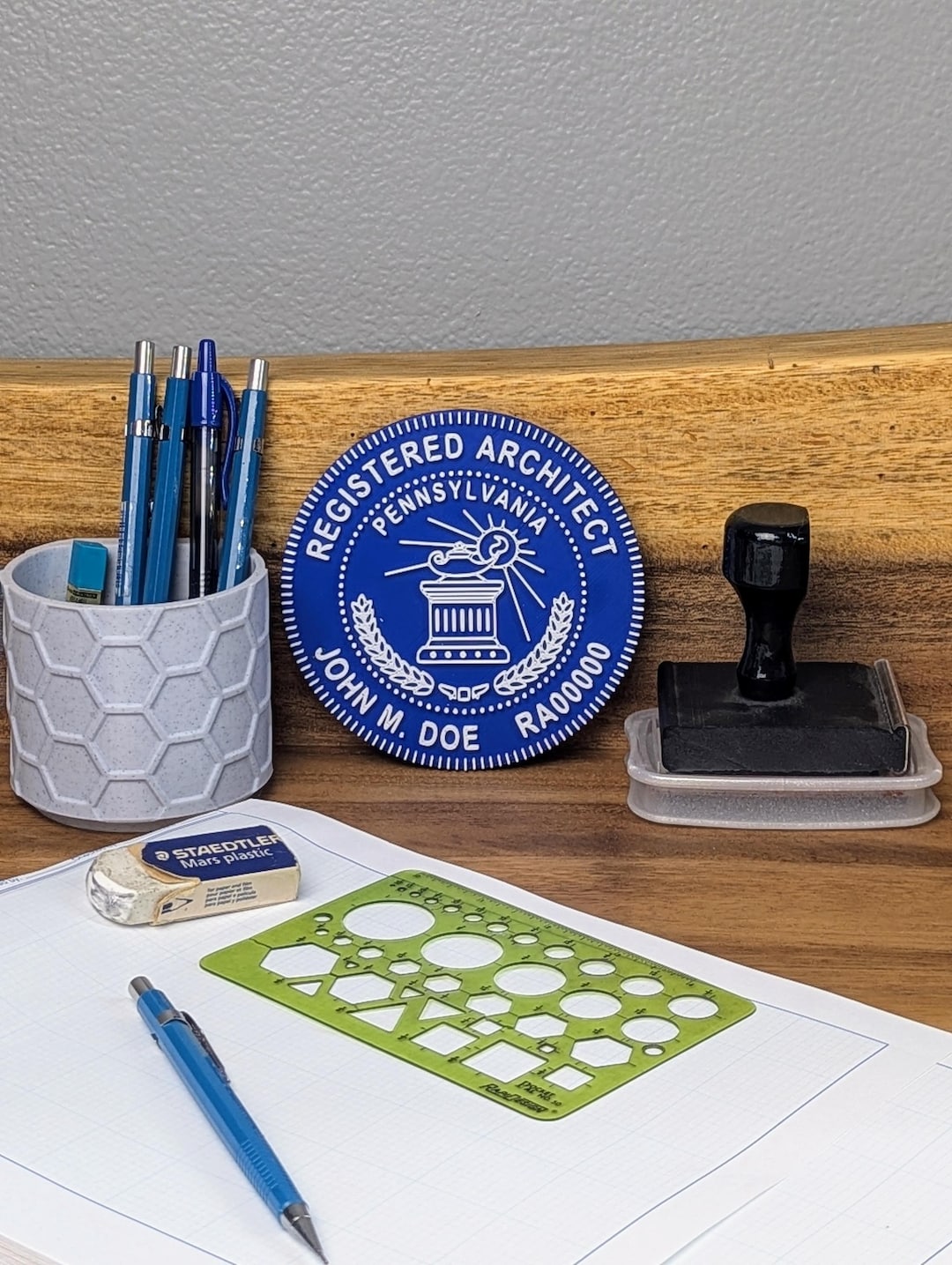 4.75" Personalized Professional Architect Stamp Nameplate - Custom ...