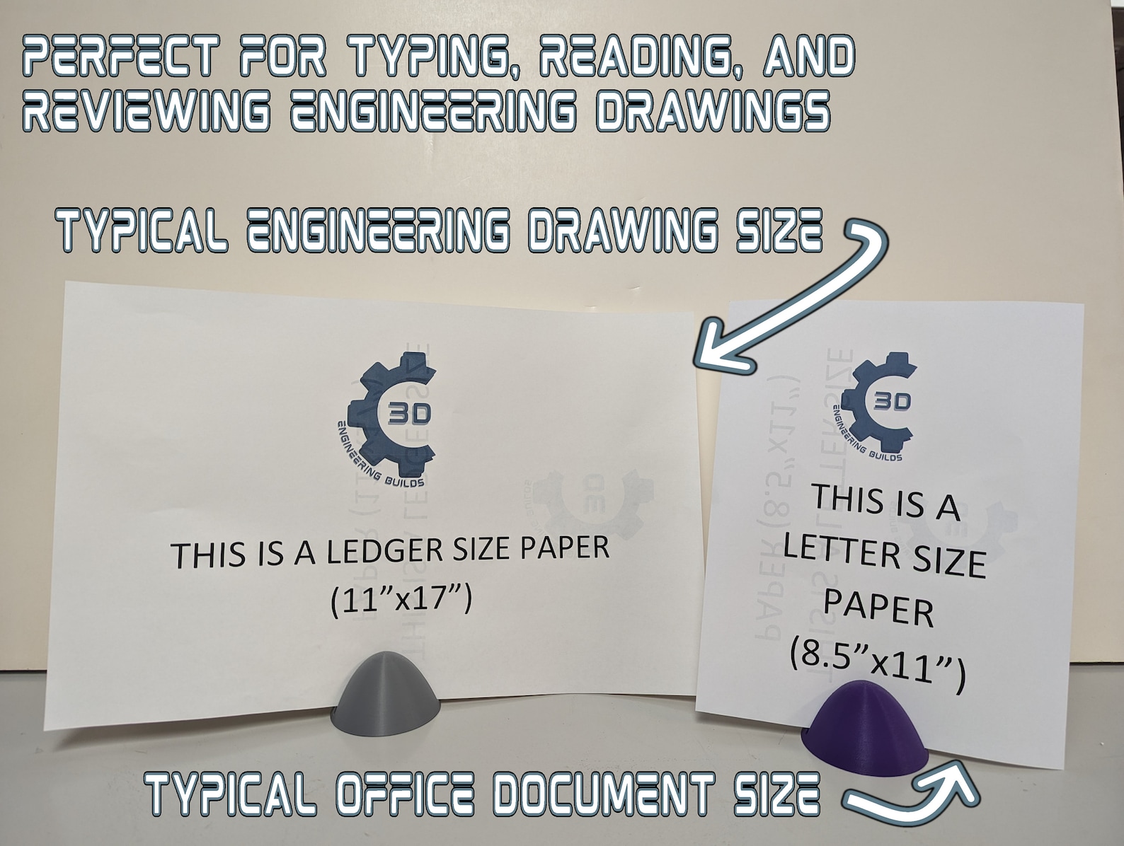 Desktop Cubicle Paper Holder - Letter/legal/ledger/engineering Drawings ...