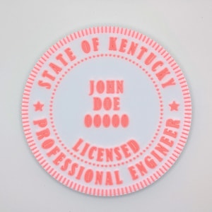 4.75" Personalized Professional Engineer Stamp Nameplate - Custom PE ...