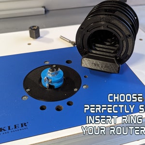 4" Dia. Rockler Router Plate Insert Ring Set With Caddy | Router Table ...