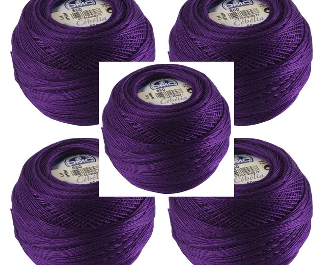 For Christine Cebelia Crochet Thread Size 20 Royal Purple color 550 5 ...