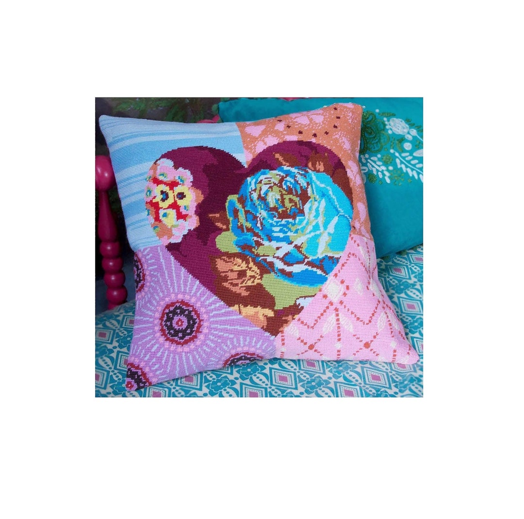 50% off Sale, NEW Anchor Needlepoint Tapestry Kit Heartbeat Cushion by ...