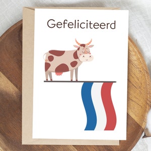 Printable Dutch Birthday Card Gefeliciteerd happy Birthday in Dutch ...