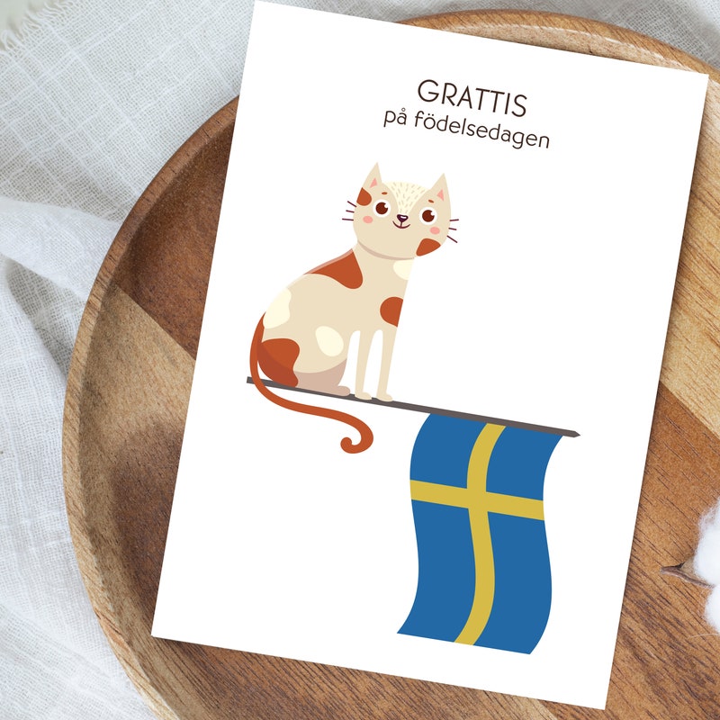 Swedish Birthday Card - Etsy UK
