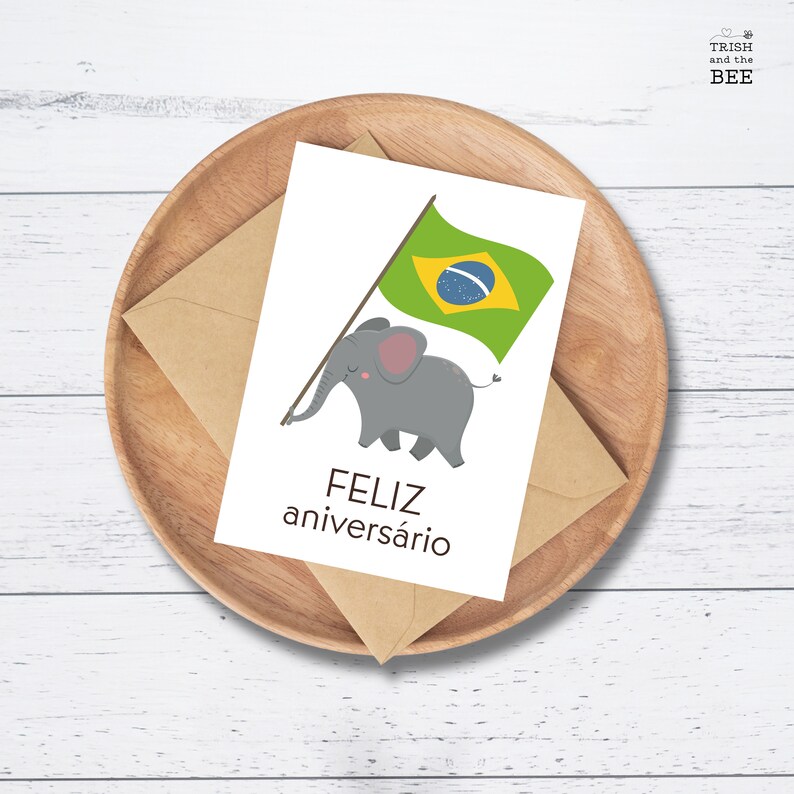 Printable Brazilian Birthday Card - Feliz Aniversário (happy Birthday ...