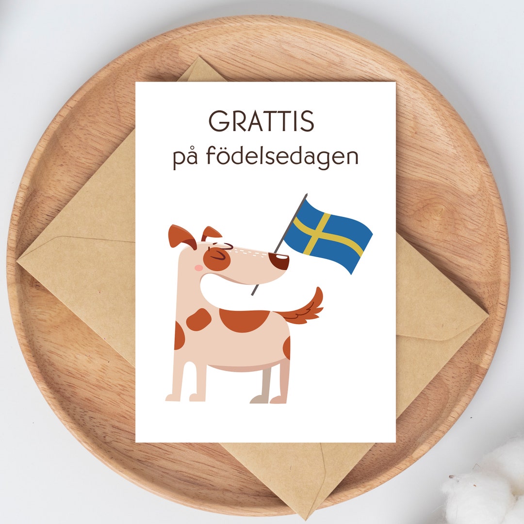 Printable Swedish Birthday Card Grattis På Födelsedagen happy Birthday ...