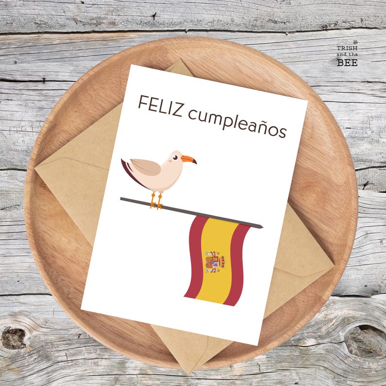 Printable Spanish Birthday Card Feliz Cumpleaños happy Birthday in ...