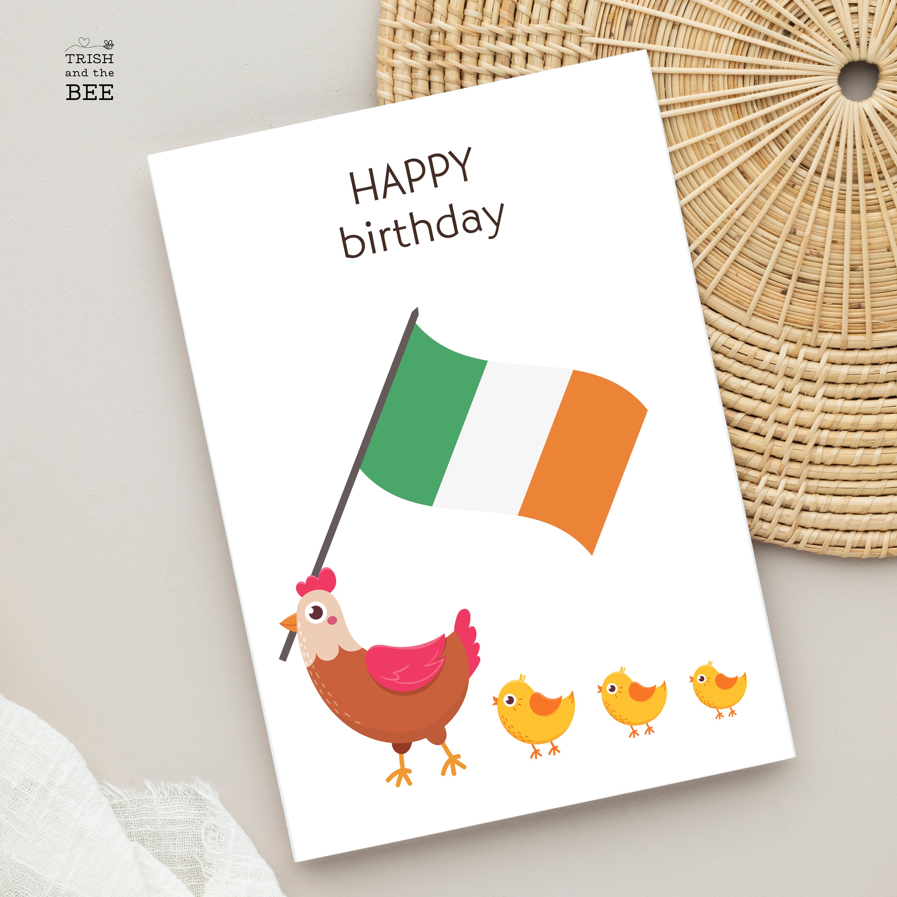 Printable Irish Birthday Card - Happy Birthday With Ireland Flag and ...