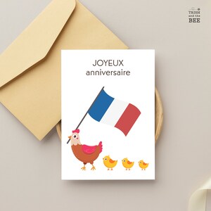 Printable French Birthday Card Joyeux Anniversaire happy Birthday in ...