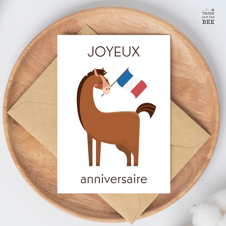 Printable French Birthday Card - Joyeux Anniversaire (happy Birthday in ...