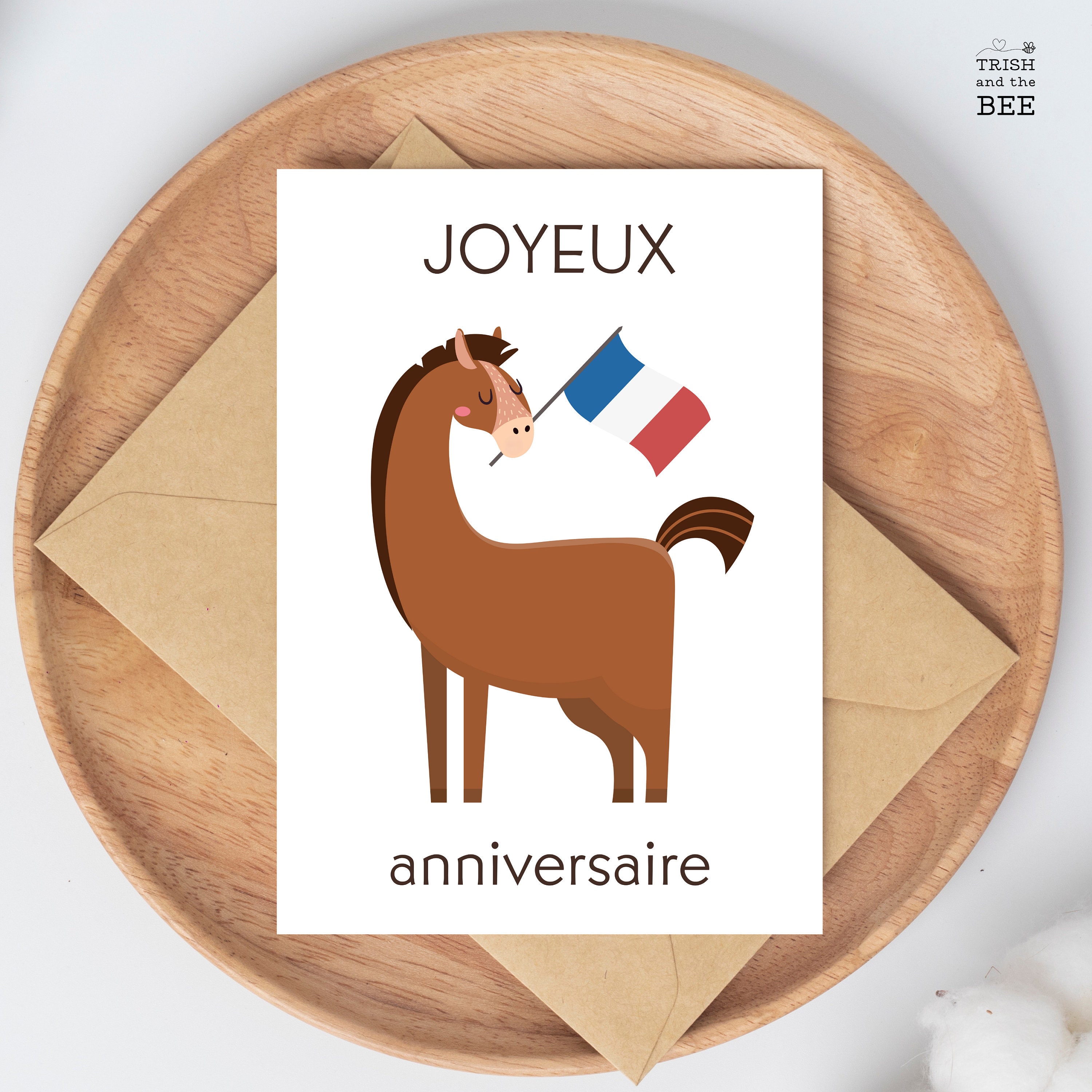 Printable French Birthday Card Joyeux Anniversaire happy Birthday in ...