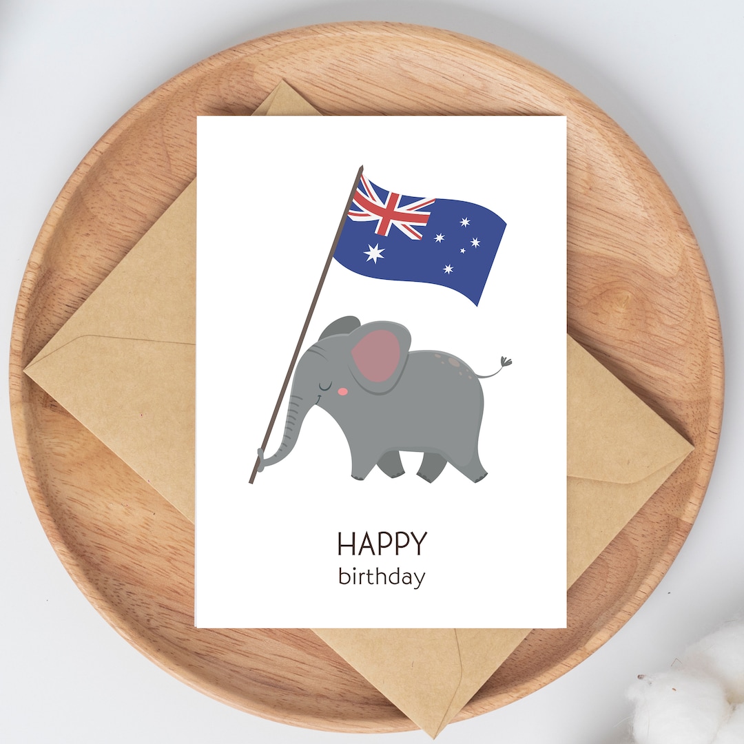 Printable Australian Birthday Card Happy Birthday With Australia Flag ...