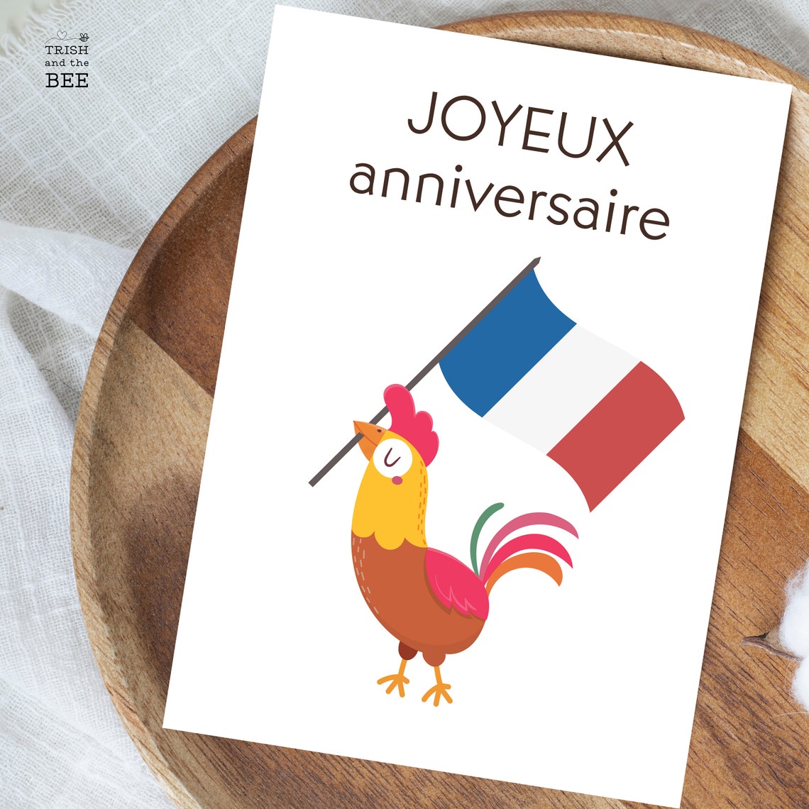 Printable French Birthday Card - Joyeux Anniversaire (happy Birthday in ...