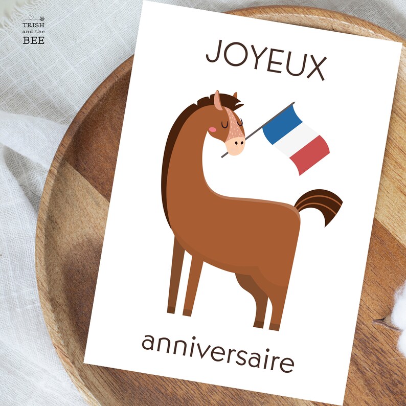 Printable French Birthday Card - Joyeux Anniversaire (happy Birthday in ...
