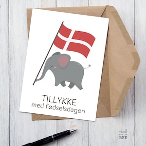 Printable Danish Birthday Card Tillykke Med Fødselsdagen happy Birthday ...
