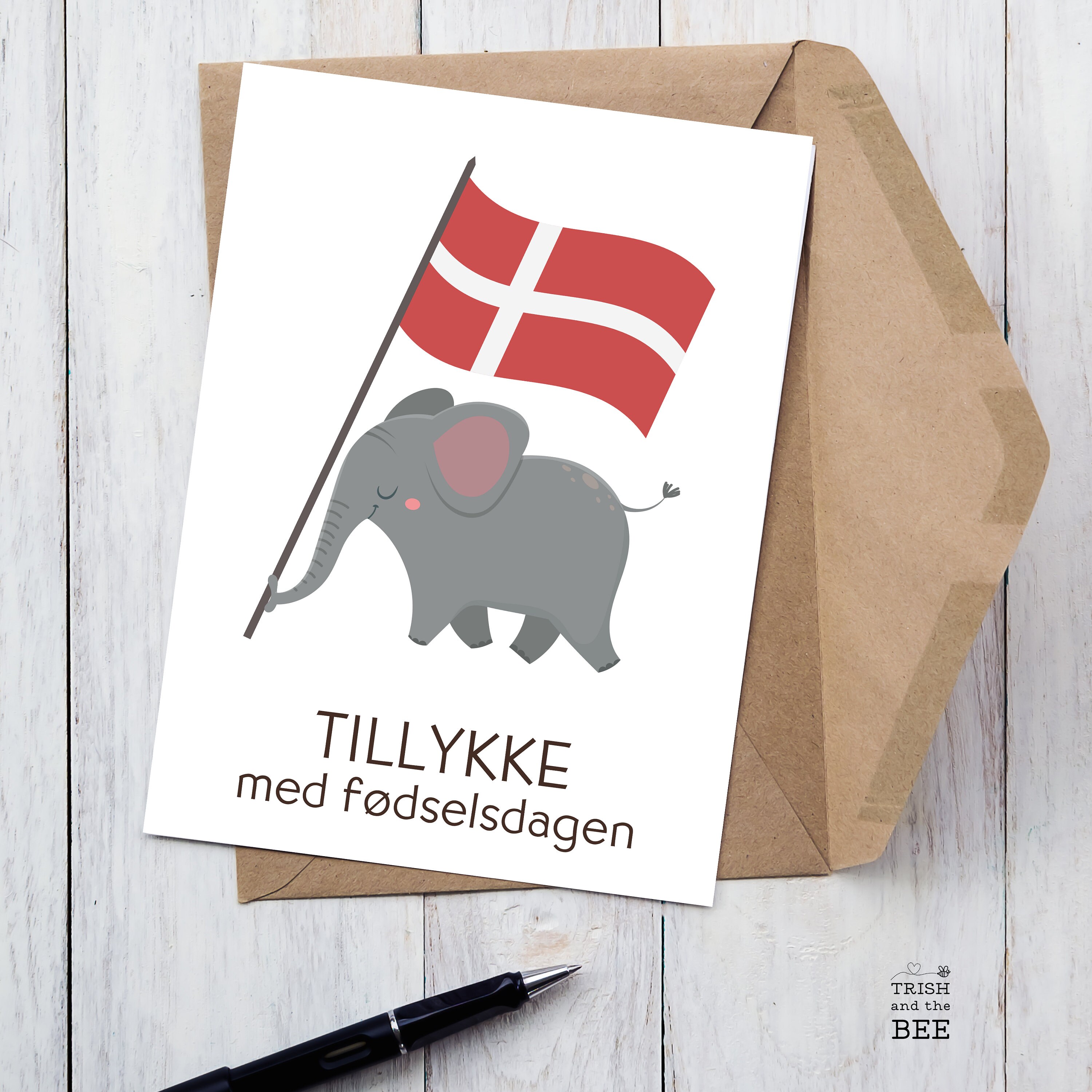 Printable Danish Birthday Card Tillykke Med Fødselsdagen happy Birthday ...