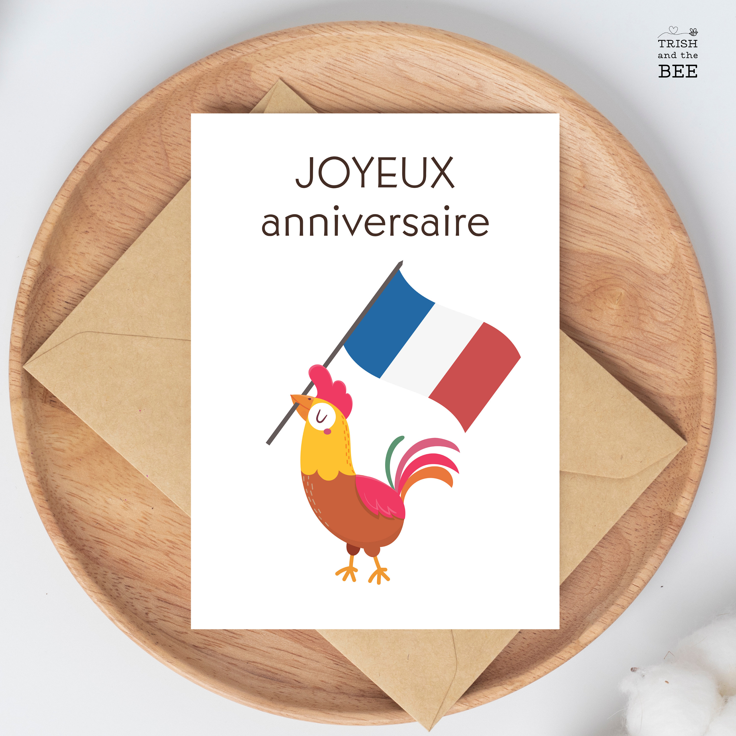 Printable French Birthday Card - Joyeux Anniversaire (happy Birthday in ...