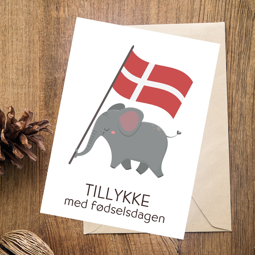 Printable Danish Birthday Card Tillykke Med Fødselsdagen happy Birthday ...