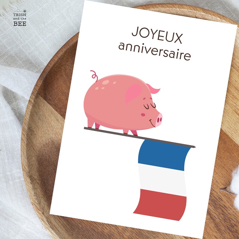 Printable French Birthday Card - Joyeux Anniversaire (happy Birthday in ...