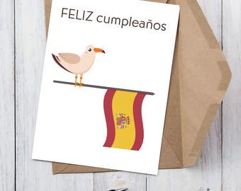Printable Spanish Birthday Card Feliz Cumpleaños happy Birthday in ...