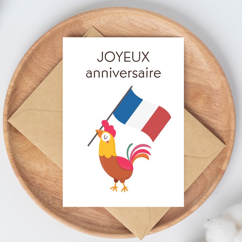 Printable French Birthday Card - Joyeux Anniversaire (happy Birthday in ...