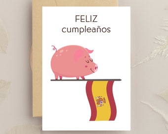 Feliz Cumpleanos Card Spanish Happy Birthday - Etsy