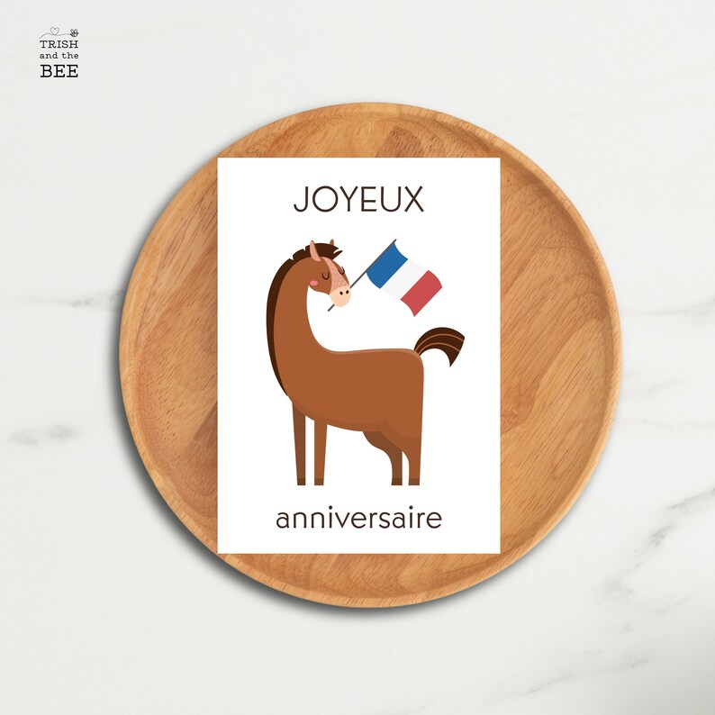 Printable French Birthday Card - Joyeux Anniversaire (happy Birthday in ...