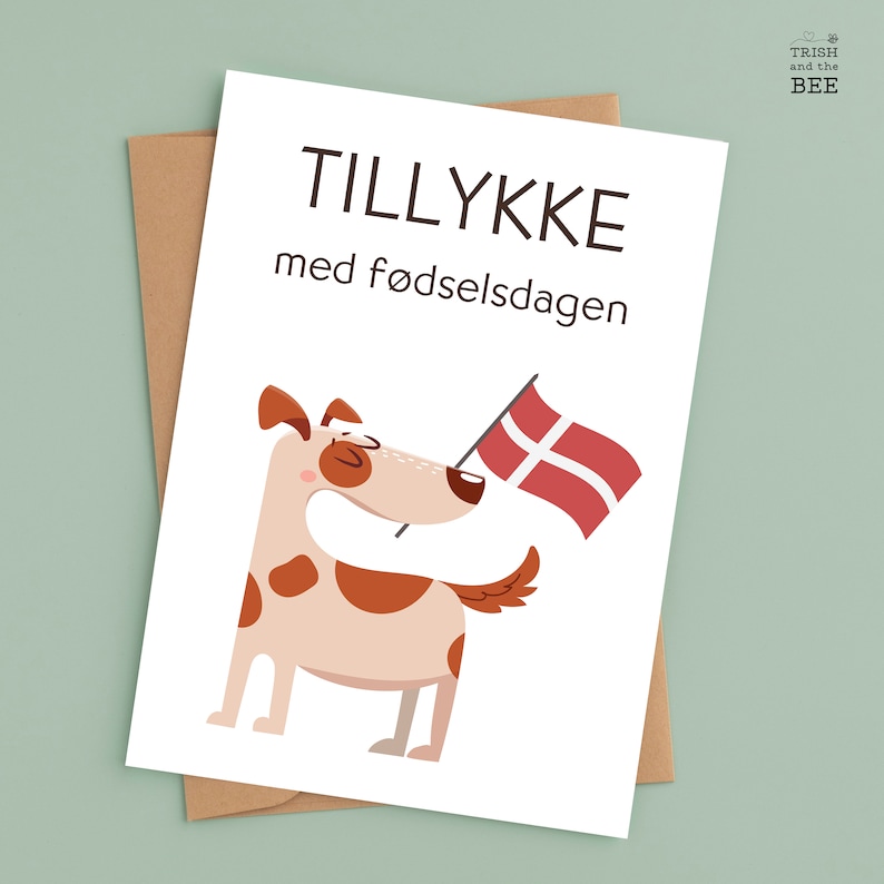Printable Danish Birthday Card - Tillykke Med Fødselsdagen (happy ...