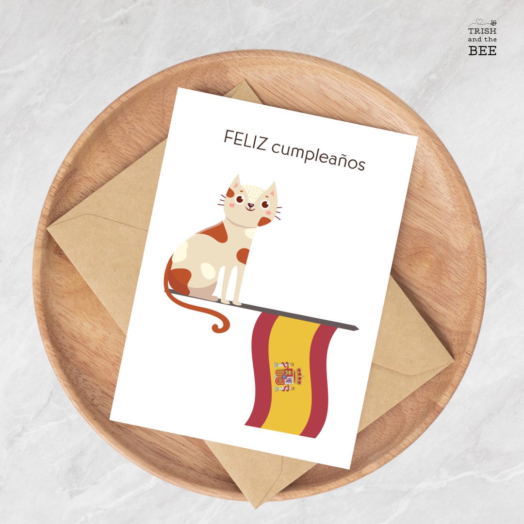 Printable Spanish Birthday Card Feliz Cumpleaños happy Birthday in ...