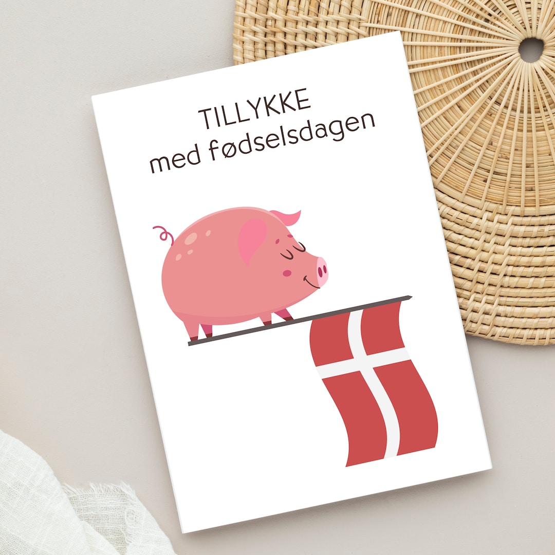 Printable Danish Birthday Card Tillykke Med Fødselsdagen happy Birthday ...