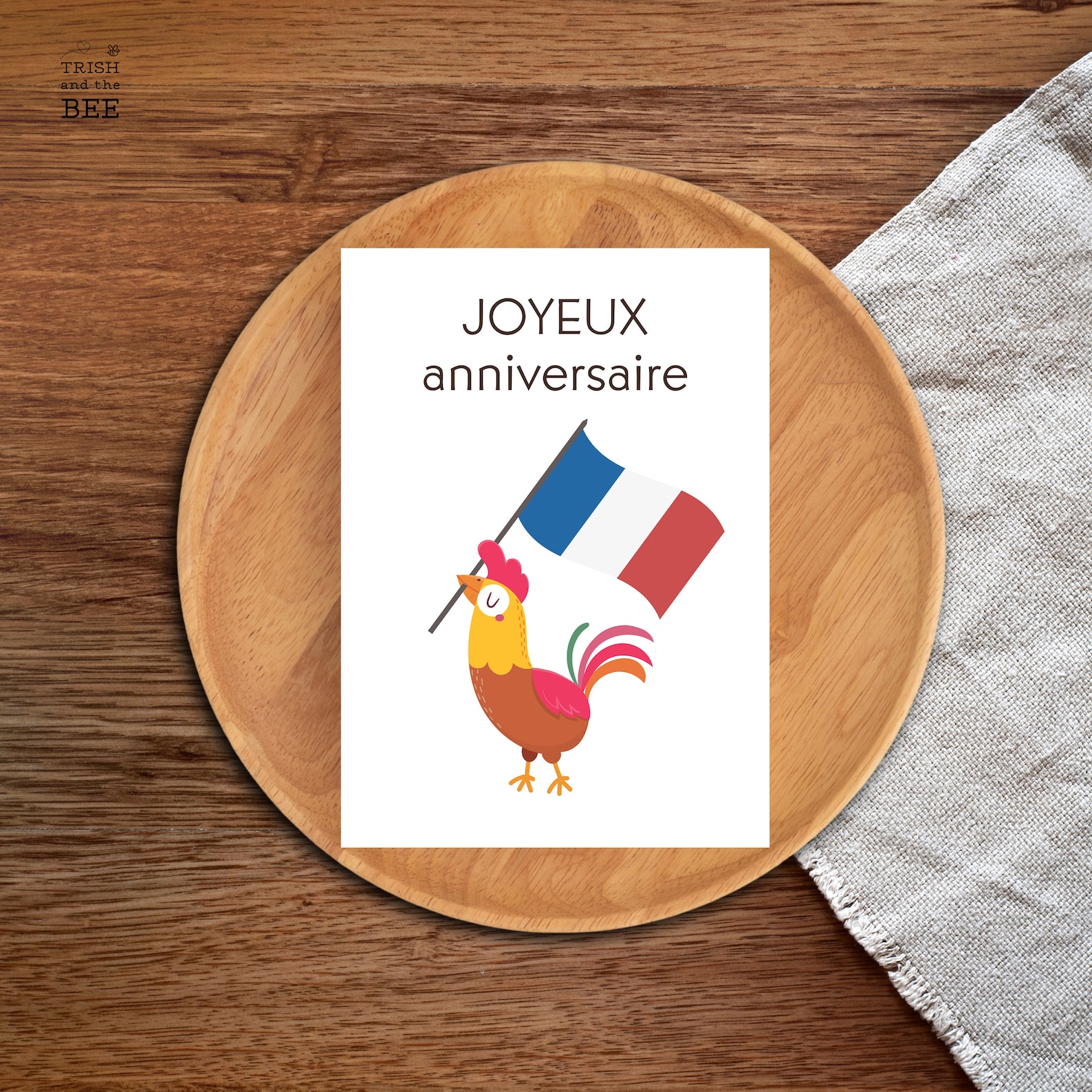 Printable French Birthday Card - Joyeux Anniversaire (happy Birthday in ...