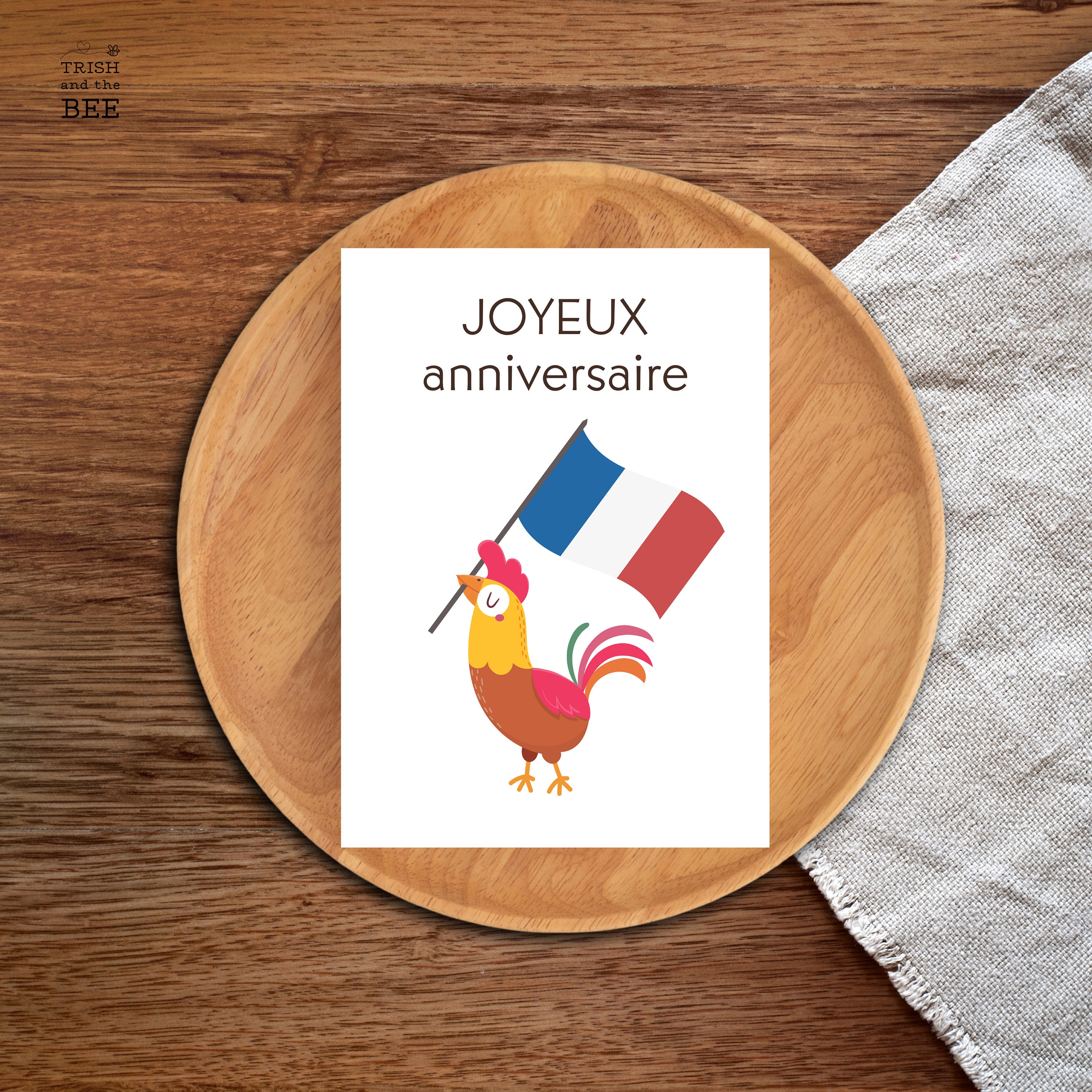 Printable French Birthday Card - Joyeux Anniversaire (happy Birthday in ...