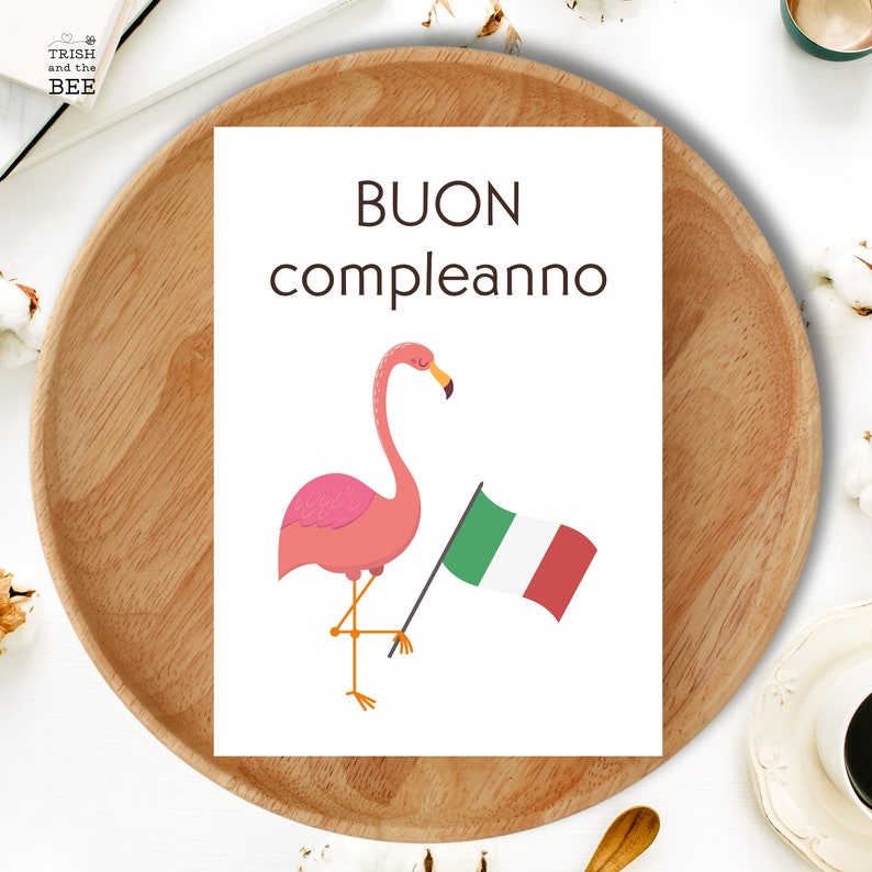 Printable Italian Birthday Card - Buon Compleanno (happy Birthday in ...