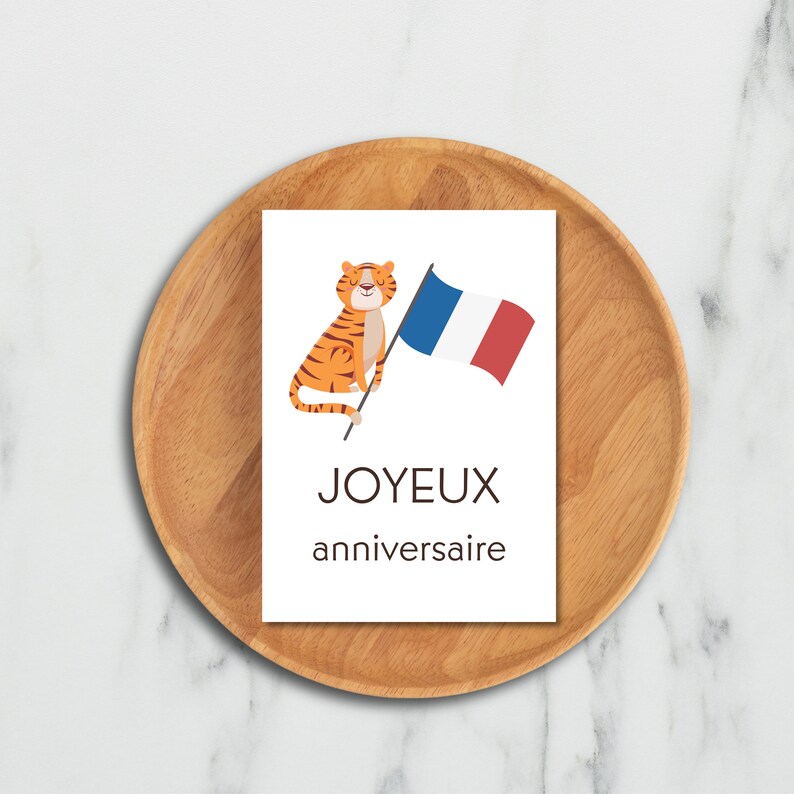 Printable French Birthday Card Joyeux Anniversaire happy Birthday in ...