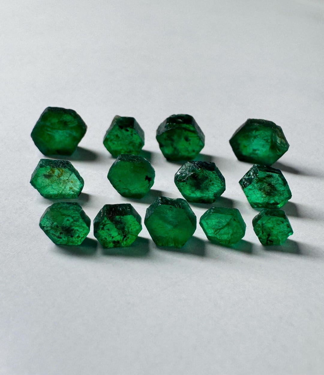 Natural Swaat Emerald Honeycomb Emerald Certified Emerald Slices Lot ...